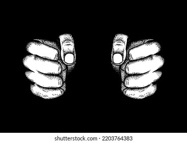 Hands Clenched Vector Illustration Easy Edit Stock Vector (Royalty Free ...