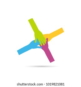 Hands Connecting Icon Stock Vector (Royalty Free) 1019821081