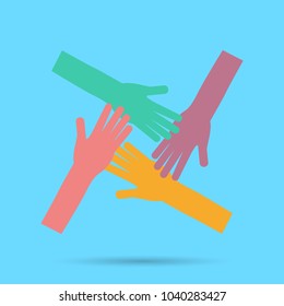 Hands Teamwork Connecting Concept Stock Vector (Royalty Free) 1039943038