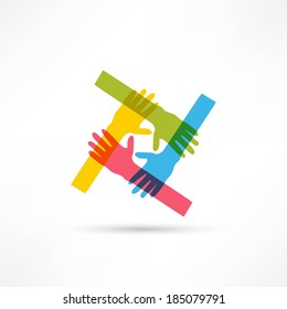Hands Connecting Icon Stock Vector (Royalty Free) 185079791 | Shutterstock