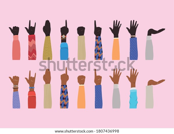 Hands Different Types Skins Design Diversity Stock Vector (Royalty Free ...