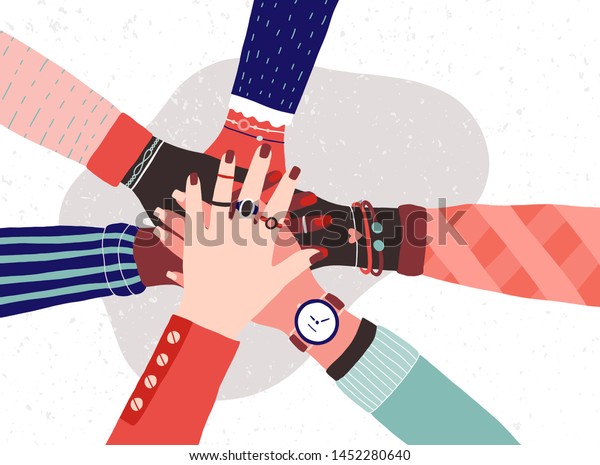 Hands Diverse Group Women Putting Together Stock Vector (Royalty Free ... Hands Diverse Group Women Putting Together Stock Vector (Royalty Free ...