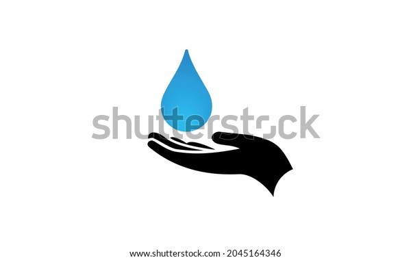 Hands Drop Water Drop Falls Into Stock Vector (Royalty Free) 2045164346 ...