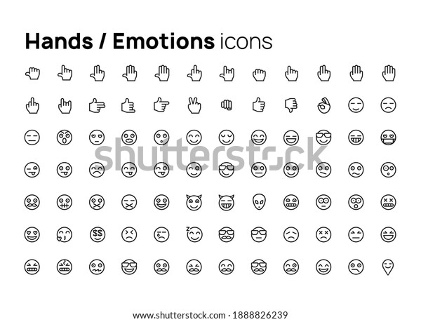 Hands Emotions High Quality Concepts Linear Stock Vector (Royalty Free ...