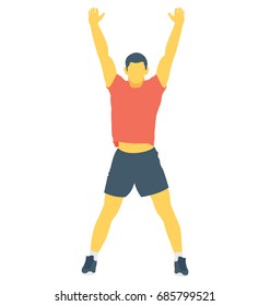 Hands Exercising Man Color Vector Icon: vector de stock (libre de ...