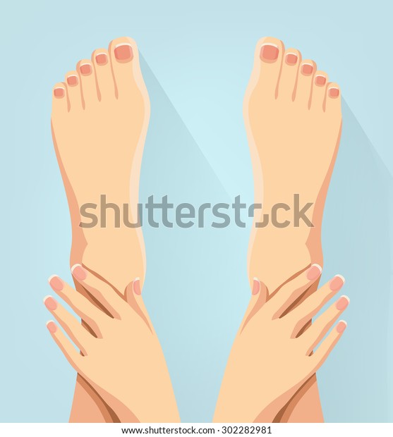 Hands Feet Vector Flat Illustration Stock Vector (Royalty Free ...