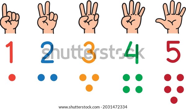 Hands Fingersicon Set Counting Education Stock Vector (Royalty Free ...