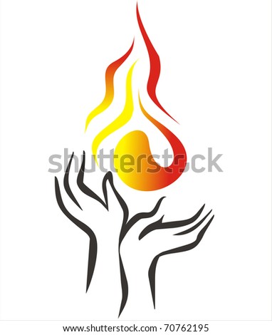 Hands Fire Symbol Isolated On White Stock Vector (Royalty Free ...