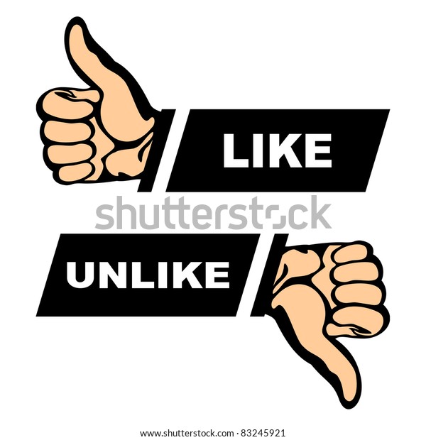 Hands Form Signs Like Unlike Signs Stock Vector (Royalty Free) 83245921 ...