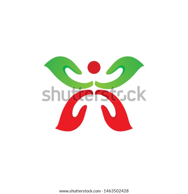 Hands Forming Happy Human Logo Design Stock Vector (Royalty Free ...
