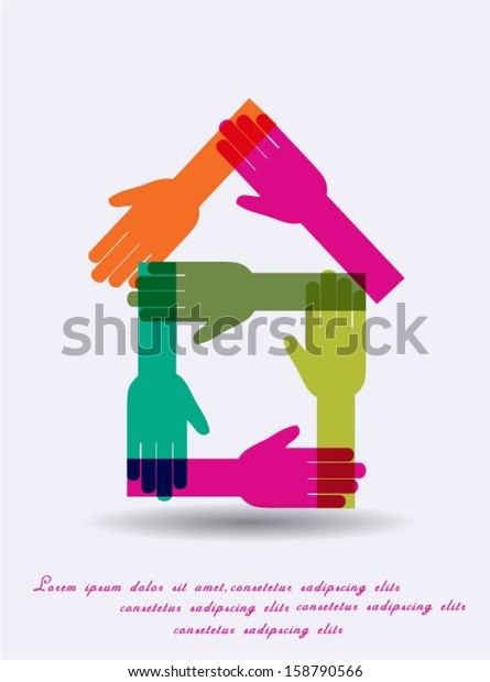 Hands Forming House Design Stock Vector (Royalty Free) 158790566 ...