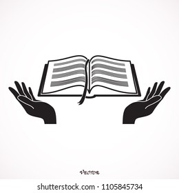 Hands Giving Book Icon Vector Illustration Stock Vector (Royalty Free ...