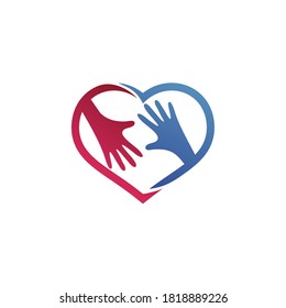 Hands Heart Logo Design Stock Vector (Royalty Free) 1818889226 ...