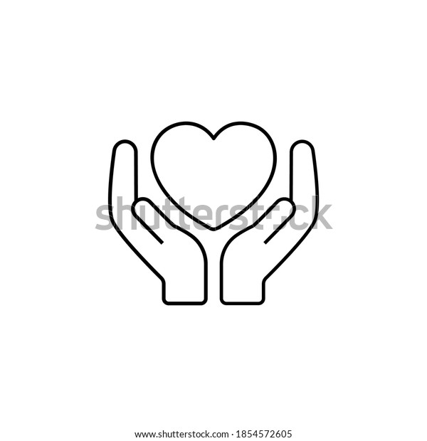 Hands Heart Outline Icon Linear Style Stock Vector (Royalty Free ...