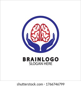 Hands Hold Brain Logo Design Concept Stock Vector (Royalty Free ...