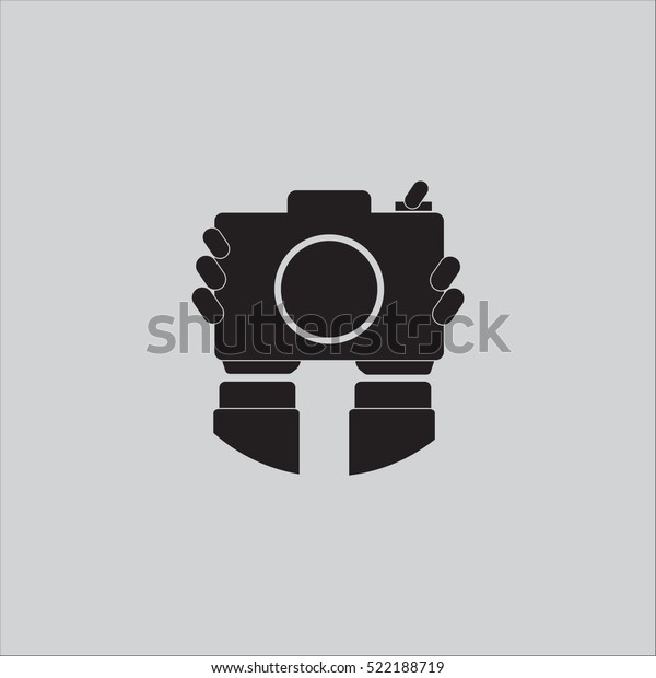 Hands Hold Camera Taking Photo Icon 스톡 벡터(로열티 프리) 522188719