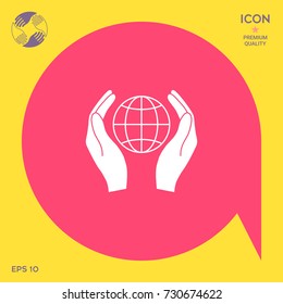 Hands Holding Earth Protect Icon Stock Vector (Royalty Free) 730674622 ...
