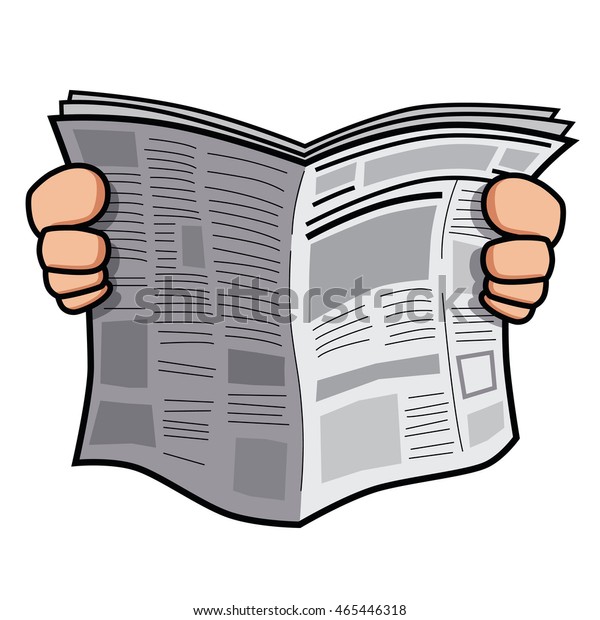 Hands Holding Newspaper Stock Vector (Royalty Free) 465446318 ...