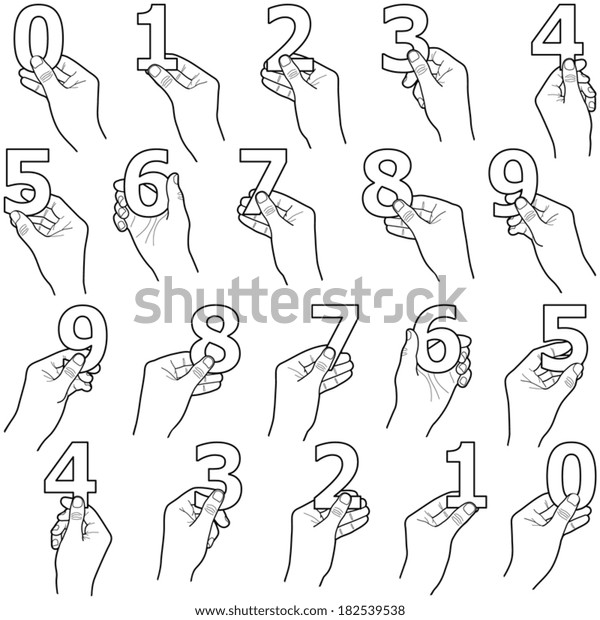 Hands Holding Numbers Vector Illustration Stock Vector (Royalty Free ...