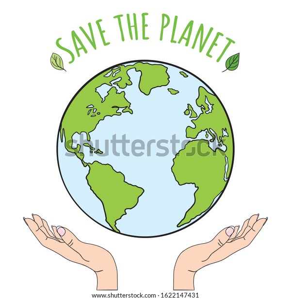 Hands Holding Planet Earth Save World Stock Vector (Royalty Free ...