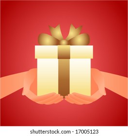 Hands Holding Present Stock Vector (Royalty Free) 17005123 | Shutterstock