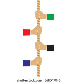 Hands Holding Rope Illustration Elements Design Stock Vector (Royalty ...