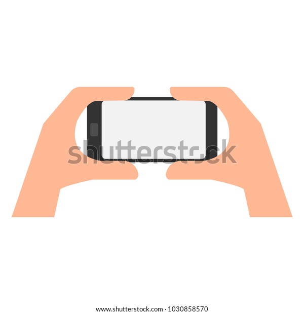 Hands Holding Smartphone Filming Viewing Vector Stock Vector (Royalty ...