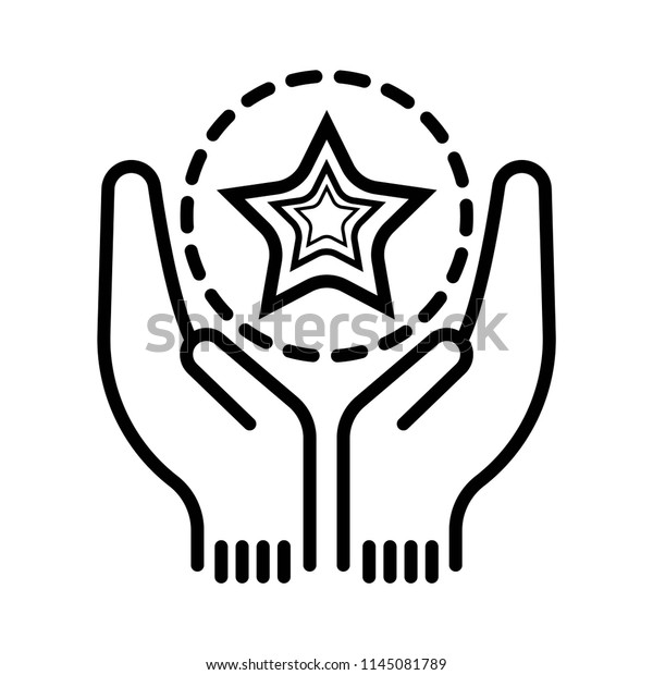 Hands Holding Star Icon Stock Vector (Royalty Free) 1145081789 ...