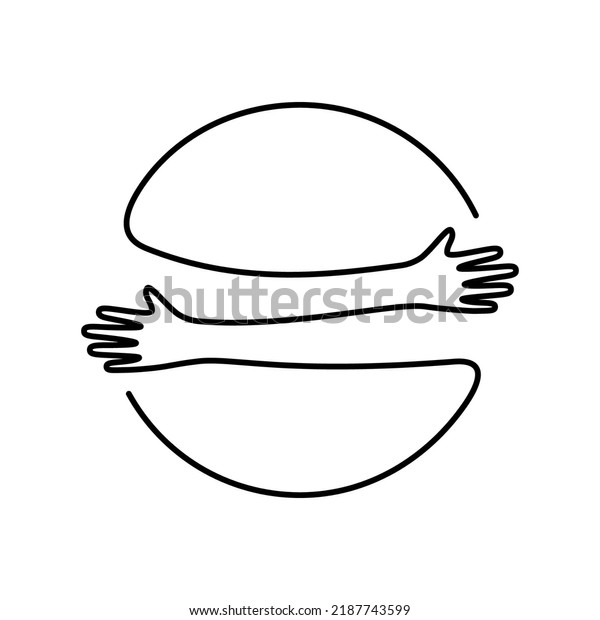 Hands Hug Line Icon Illustration Stock Vector (Royalty Free) 2187743599 ...