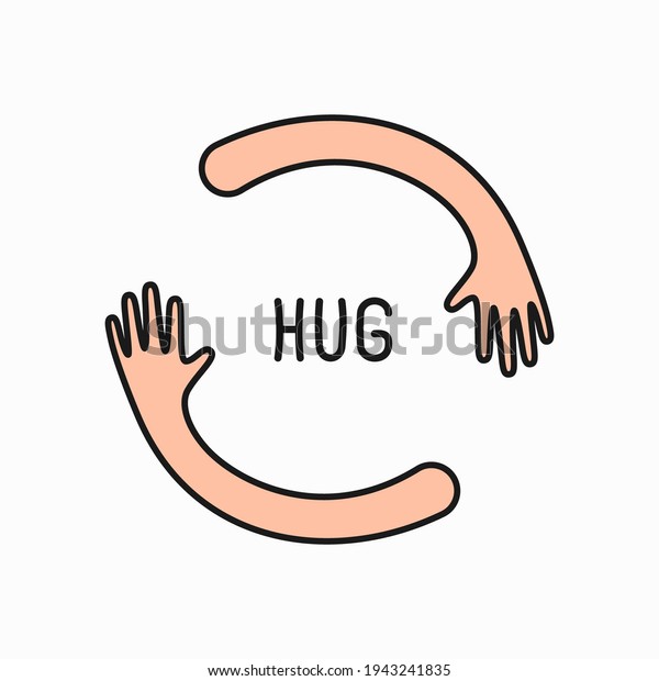 Hands Hugs Circle Shape Vector Illustration Stock Vector (Royalty Free ...