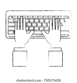 Hands Human Keyboard Stock Vector (Royalty Free) 750575428 | Shutterstock