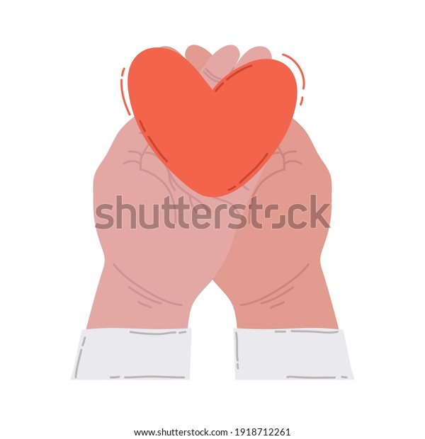 Hands Human Lifting Heart Icon Vector Stock Vector (Royalty Free ...