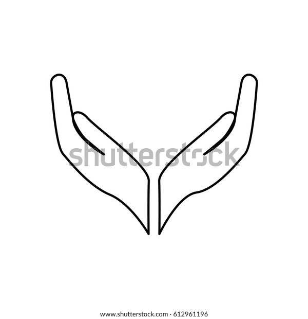 Hands Human Protection Icon Stock Vector (Royalty Free) 612961196