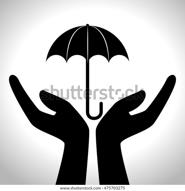Hands Human Protection Silhouette Vector Illustration Stock Vector ...
