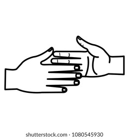 Hands Human Touching Icon Stock Vector (Royalty Free) 1080545930 ...