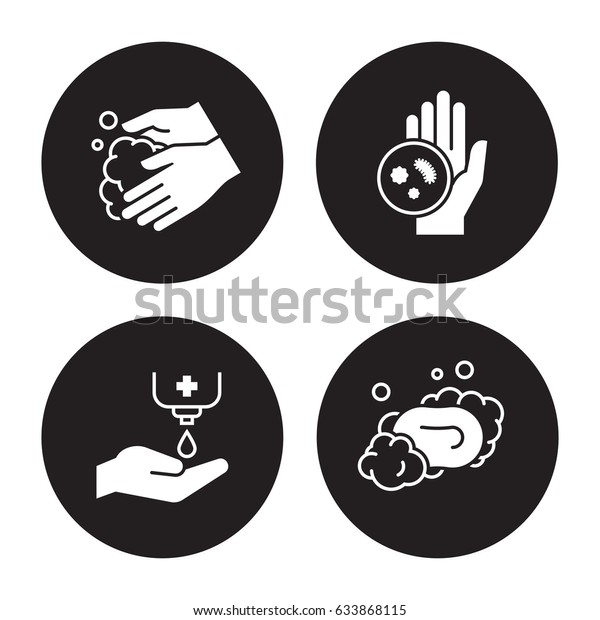 Hands Hygiene Icons Set Stock Vector (Royalty Free) 633868115