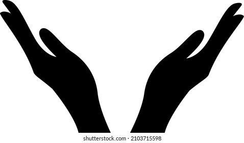 Hands Icon Cupped Hands Vector Stock Vector (Royalty Free) 2103715598 ...