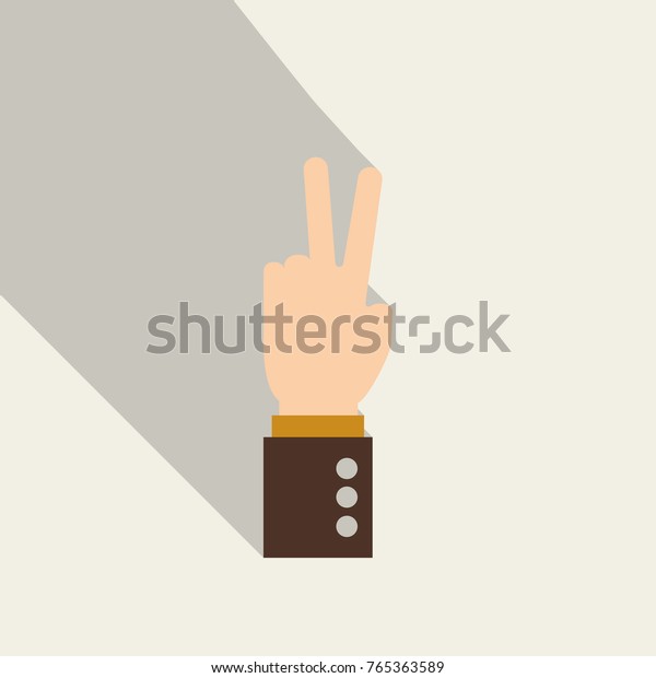 Hands Icon Two Fingers Open Symbol Stock Vector (Royalty Free ...