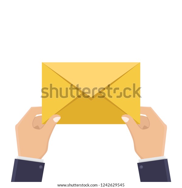 Hands Letters Receive Letters Illustration Flat Stock Vector (Royalty ...