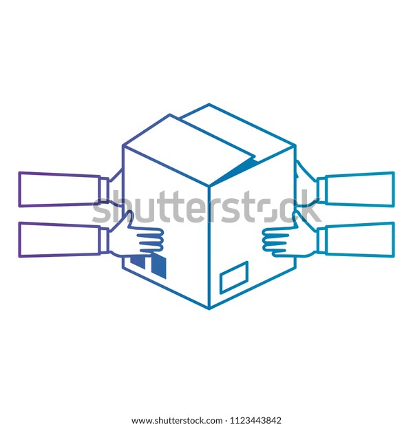 Hands Lifting Box Carton Icon Stock Vector (Royalty Free) 1123443842 ...