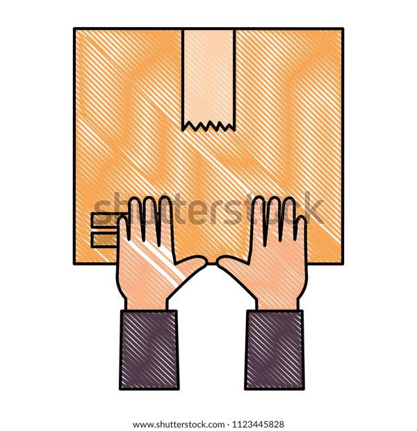 Hands Lifting Box Carton Icon Stock Vector (Royalty Free) 1123445828 ...