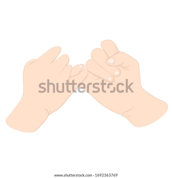 Hands Man Interlocked Little Fingers Sign Stock Vector (Royalty Free ...
