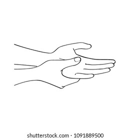 Hands Massage Line Drawing Vector Stock Vector (Royalty Free ...