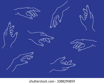 Hands Nails Silhouette Line Drawing Stock Vector (Royalty Free ...