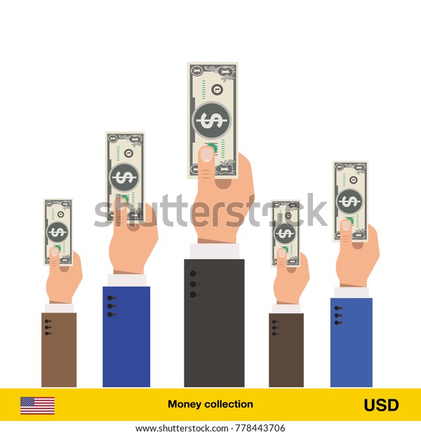 Hands Offering Money Dollar Banknote Business Stock Vector (Royalty ...