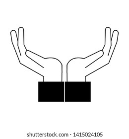 Hands Open Cartoon Isolated Vector Illustration Stock Vector (Royalty ...