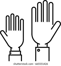 Hands Outline Icon Stock Vector (Royalty Free) 665551426 | Shutterstock