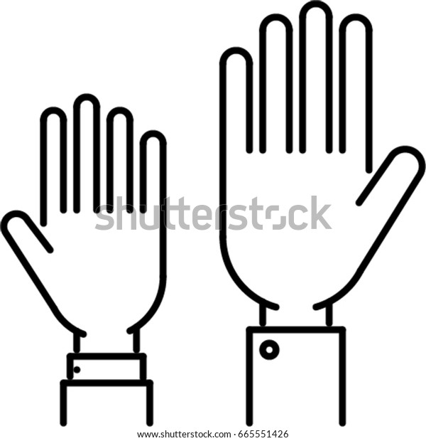 Hands Outline Icon Stock Vector (Royalty Free) 665551426 | Shutterstock