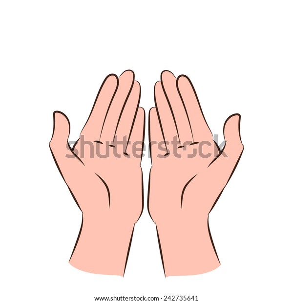 Hands Palm Colored Illustration Vector Illustration Stock Vector ...