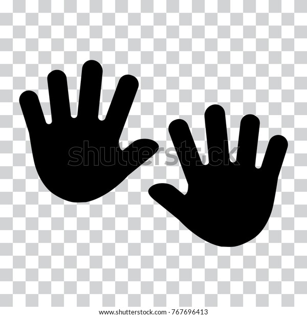 Hands Palms Black Silhouette On Transparent Stock Vector (Royalty Free ...